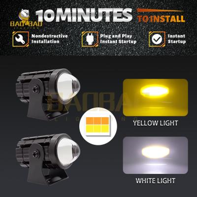 Cina 2pcs Bianco Giallo Dual Color Aluminio Mini Driving Fog Light Disponibile Per Motociclette in vendita