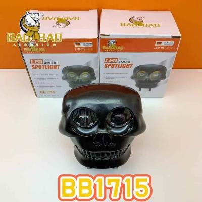 Cina Teschio in alluminio 12V 2 Occhi Bianco Giallo Doppio Colore Flash Argento Nero Per Moto Mini Guida Luce in vendita