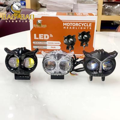 Cina Disegno universale di gufo doppio colore motociclistico Laser Fog Light Far Light Led Auxiliary Spot Lights per motociclistici in vendita