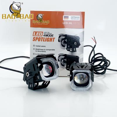 Cina 2pcs Anello RGB 25 Watt Bianco Giallo lampeggiante di alluminio Motociclo luci di nebbia LED Far Lampada Lampada posteriore Disponibili ricambi auto in vendita