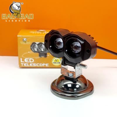 Cina 2 Occhi Corpo di plastica 12V Bianco Giallo Doppio Colore Mini lampeggiante luce di nebbia di guida Per parti di biciclette in vendita
