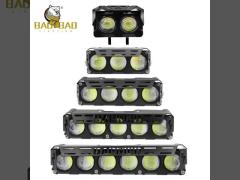Volledig aluminium wit geel dubbelkleurige flits 2 ogen 3 ogen LED koplampen voor motorfiets