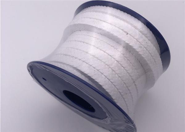 Valve Seal PTFE Injection Ptfe Rope Packing / Ptfe Braided Packing White Color