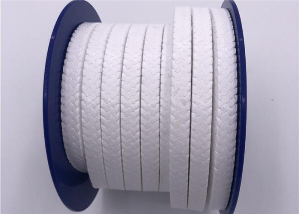 Valve Seal PTFE Injection Ptfe Rope Packing / Ptfe Braided Packing White Color