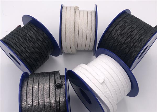 Valve Seal PTFE Injection Ptfe Rope Packing / Ptfe Braided Packing White Color