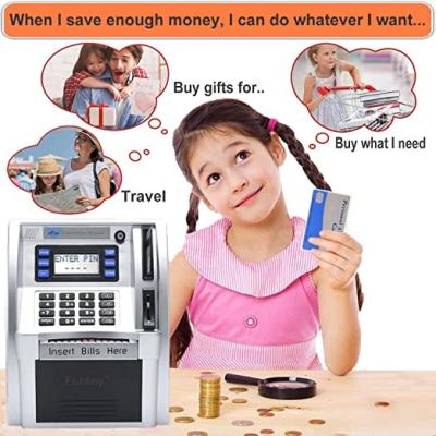 Cina Silver Color ABS Material ATM Piggy Bank For Kids Playing And Storage in vendita