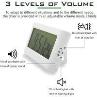 China Large LCD Rectangle Magnet Kitchen Timer Digital Count Up Down Alarm Clock for sale