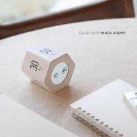 China Hexagonal Yellow Digital Clock Timer Backlit 12 / 24 Hour Mode Rotating for sale