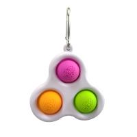 China EN71 F963 Keychain Pop It Fidget Toy 7.6cm ABS Silicone Stress Relief for sale