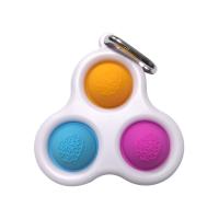 China EN71 F963 Keychain Pop It Fidget Toy 7.6cm ABS Silicone Stress Relief for sale