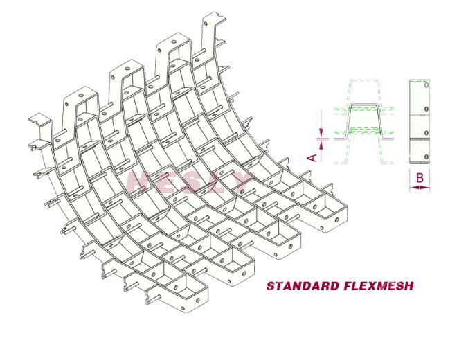 flexible mesh for refractory lining