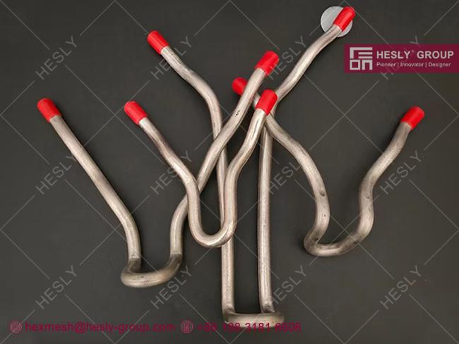 Stainless steel V achors with plastic plugs