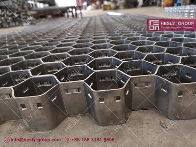 China Refractory Hexagonal Mesh | Offset Lances | 410S | 50mm depth | 14gauge thickness | 48mm hexagonal hole for sale