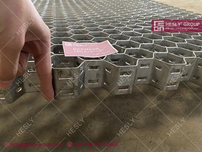 China Double Clench Hex Metal | 253MA material | 2" thickness | 1-7/8" hexagonal hole for sale