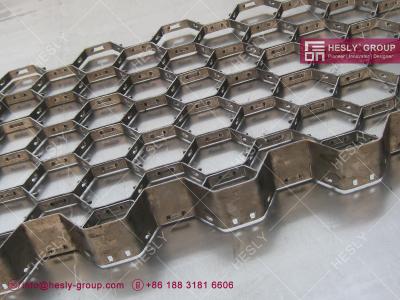 China Fan Housing Refractory Hex Mesh, Lance type, 3/4" depth strips, 2" hexagonal hole - HESLY China Factory Exporter for sale