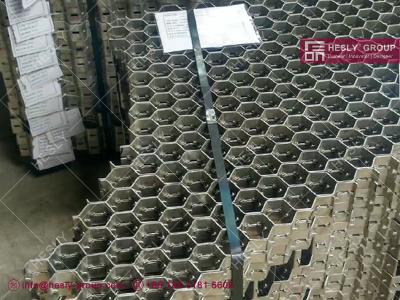 China Fan Housing Refractory Hex Mesh, Lance type, 3/4" depth strips, 2" hexagonal hole - HESLY China Factory Exporter for sale