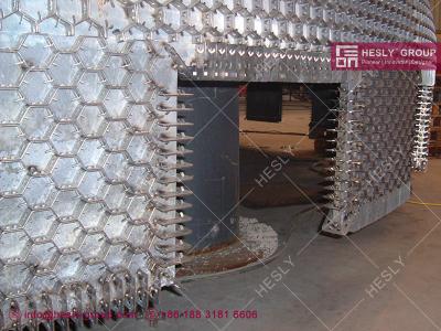 China Fan Housing Refractory Hex Mesh, Lance type, 3/4" depth strips, 2" hexagonal hole - HESLY China Factory Exporter for sale