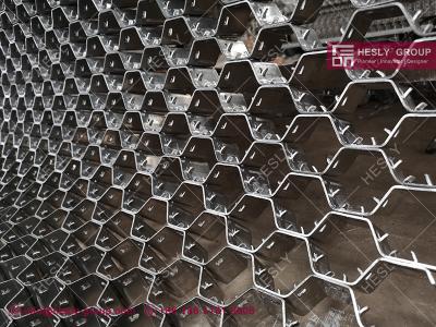 China STS310s Hex Metal for chutes and hoppers | Bar strips 2.0X25mm  | 48mm hexmetal mesh | 1000X1000mm - HESLY CHINA for sale