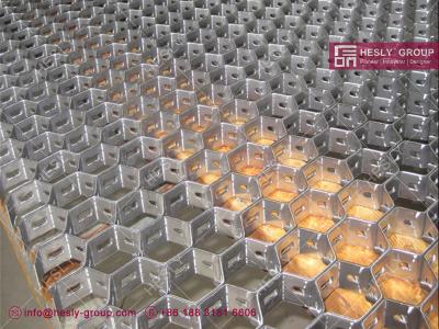 China 410S Hexagonal Mesh for Refractory Dryers Lining | 3/4" X 14ga strips | 2" hexagonal hole | 1X2m sheet - HESLY China for sale