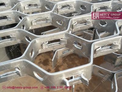 China AISI410S Refractory Hexagonal Mesh for Duct lining | 14ga THK | 2" hexagonal hole | High Quality | HESLY Brand for sale