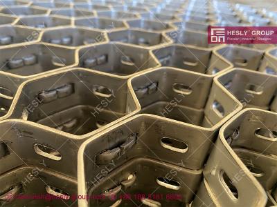 China Hexsteel Metal Mesh for Armoring for Anti-abrasive linings | strips 2.0X30mm  | 60mm hexmetal mesh | 1000X1000mm for sale