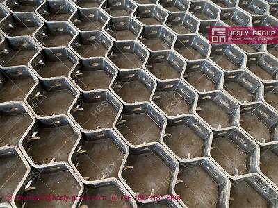 China SS410S Hexagonal Mesh for Refractory Lining | 1" thickness | lance Tabs | 2" hexagonal hole | HESLY Factory for sale