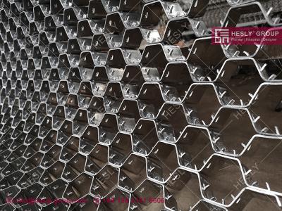 China Din1.4401 hex steel grid with 30mm standard height, 40mm hole | standard size 965mmx1000mm for sale
