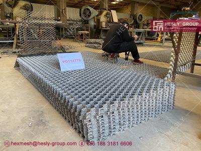 China Hex Mesh AISI410s with round Holes 8mm | 20mm height X 2mm thk | 500x500mm | refractory linings for sale
