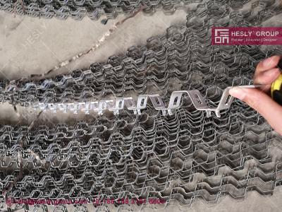 China AISI304 H type Hex Mesh | 1.5X19mm strip | 50mm hexagonal hole | Bonding Hole | 96X100cm | China Factory HESLY for sale