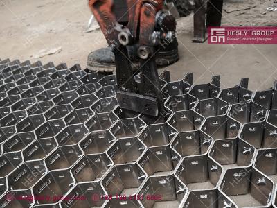 China AISI304 | Hexagonal Mesh Hex mesh | Strip thickness 14Gauge| 50mm strip height | 48mm hexagonal hole -HESLY group for sale
