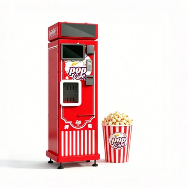 Quality Stainless Steel Popcorn Vending Machine with 2200W Power and 200 Cups Capacity for High Efficiency for sale