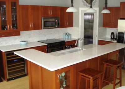 China Beige Cabinet Natural Granite Countertops Kitchen Tops Eased Edge for sale