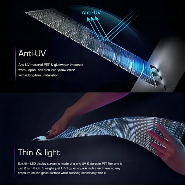 Film Transparent LED Display Screen Glass LED Screen Glass LED Mesh 2