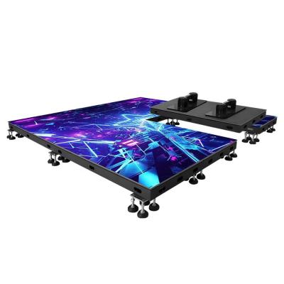 China P4.8 Indoor Full Color Interactive Digital Dance Floor Led Display Floor Tile Led Stage Wedding Screen Touch Screen Type for sale