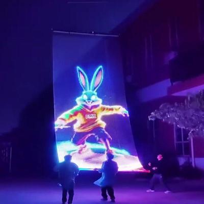 China Flying LED Display with Drone Magic Carpet Screen LED Film Screen Rechargeable for Outdoor Advertising Customized for sale