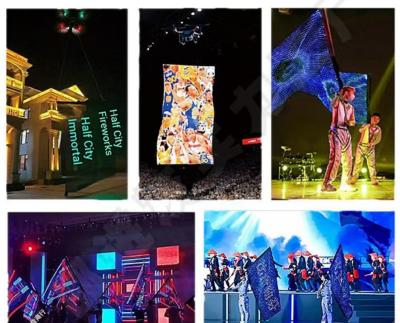 China Flying LED Display with Drone Magic Carpet Screen LED Film Screen Rechargeable for Outdoor Advertising Customized for sale