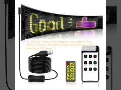 Fahrzeug-LED-Schildschirm 16*64 Programmierbar USB 5V RGB Muster Animation Text DIY Scrolling Panel Fernbedienung Werbung LED-Bildschirm
