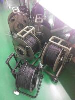 China Metal Fiber Optic Cable Reel With Moved / Pushed / Pulled Wheels for sale