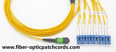 Cina MPO modo giallo a fibra ottica LSZH Materila del cavo di toppa di LC MP 12core al singolo in vendita