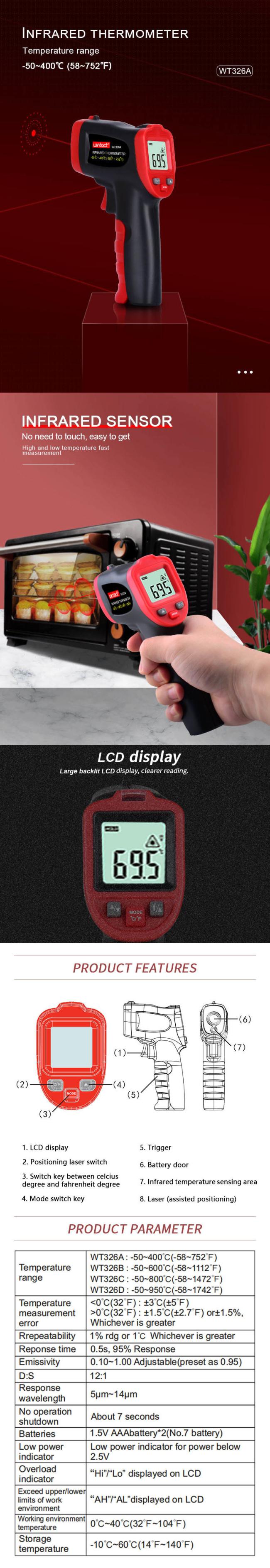 WT326/WT327 Infrared Thermometer front view