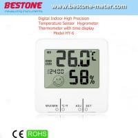 China Digital Indoor High Precision Temperature Sensor Hygrometer Thermometer with Time Display for sale