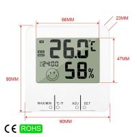 China Digital Indoor High Precision Temperature Sensor Hygrometer Thermometer with Time Display for sale