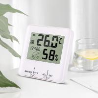 China Digital Indoor High Precision Temperature Sensor Hygrometer Thermometer with Time Display for sale