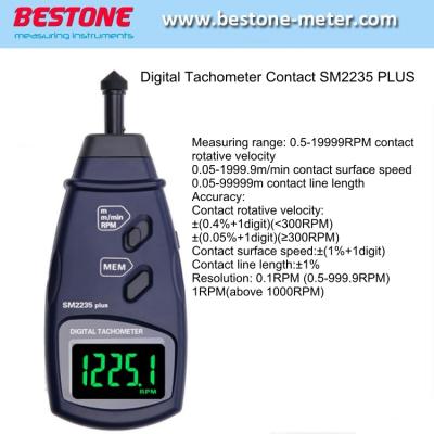 China Anti Interference Digital Contact Tachometer Sm2235plus With MCU Chips for sale