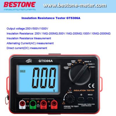China Gt5306A Digital Ohm Meter High Tension Megger AC Voltage Insulation Tester for sale
