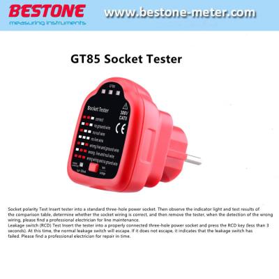 China GT85 Multi Functional Socket Power Monitor RCD Test with Phase Polarity for sale