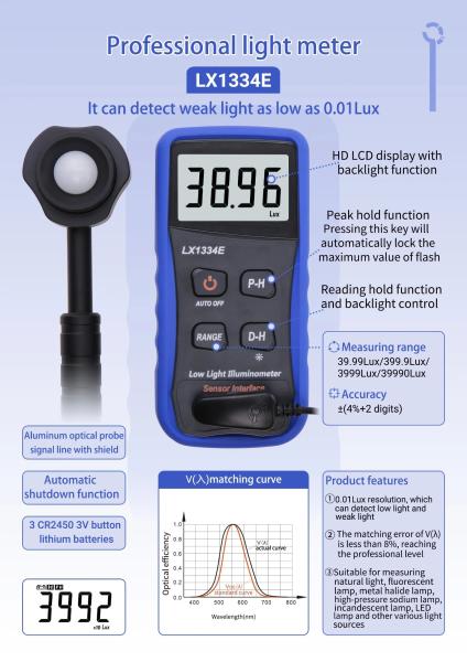 Quality Professional Low Light Illuminance Portable Refractometer Lx1334e for sale