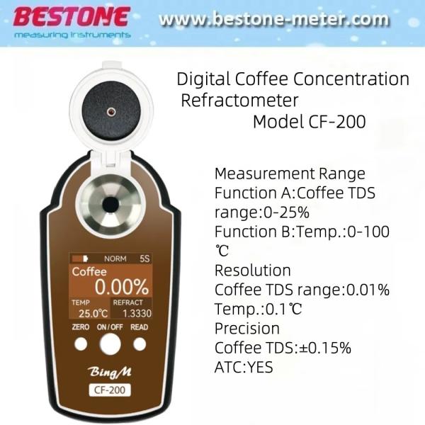 Quality Digital Coffee Concentration Portable Refractometer Handheld CF-200 for sale