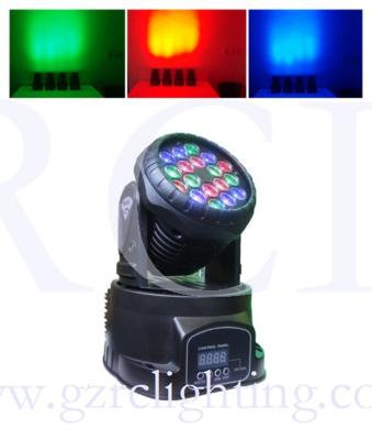 China DMX512 stage light LED 18pcs * 3W RGB Mini Moving Head Wash Lights for KTV Disco LED light for sale