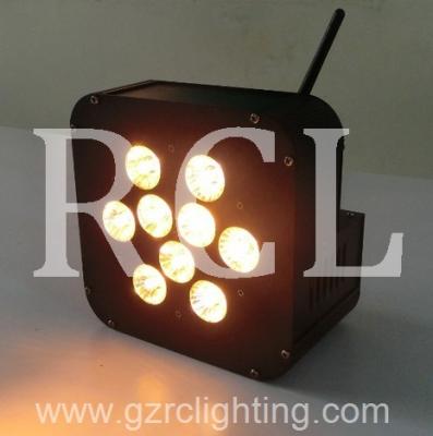 China Battery Wireless 9X15W RGBAW 5 in 1 LED Flat PAR Light for sale